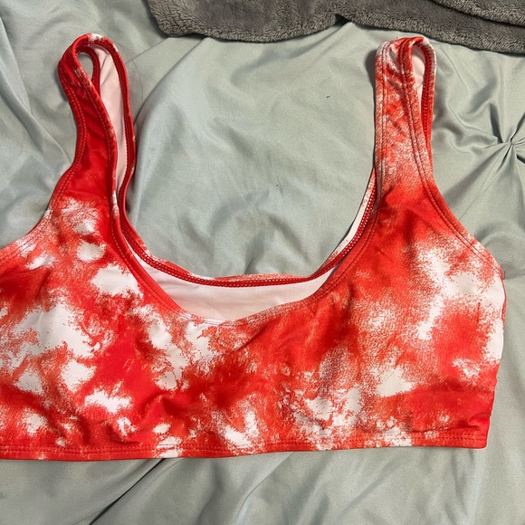 Swim Red And White Bathing Suit Top Poshmark